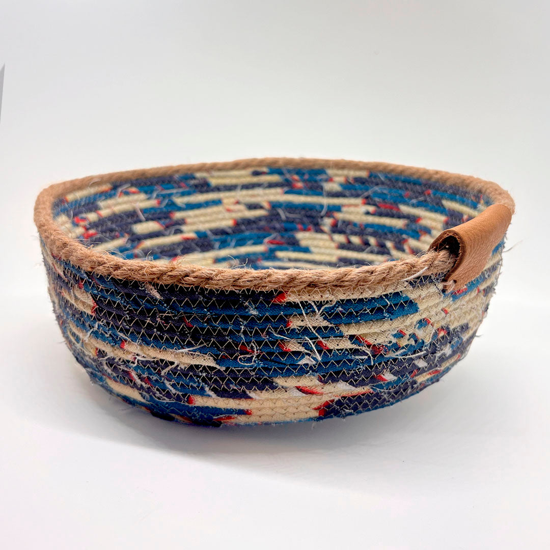 Triangle Blue Handmade Linen Basket – Shop Pavy